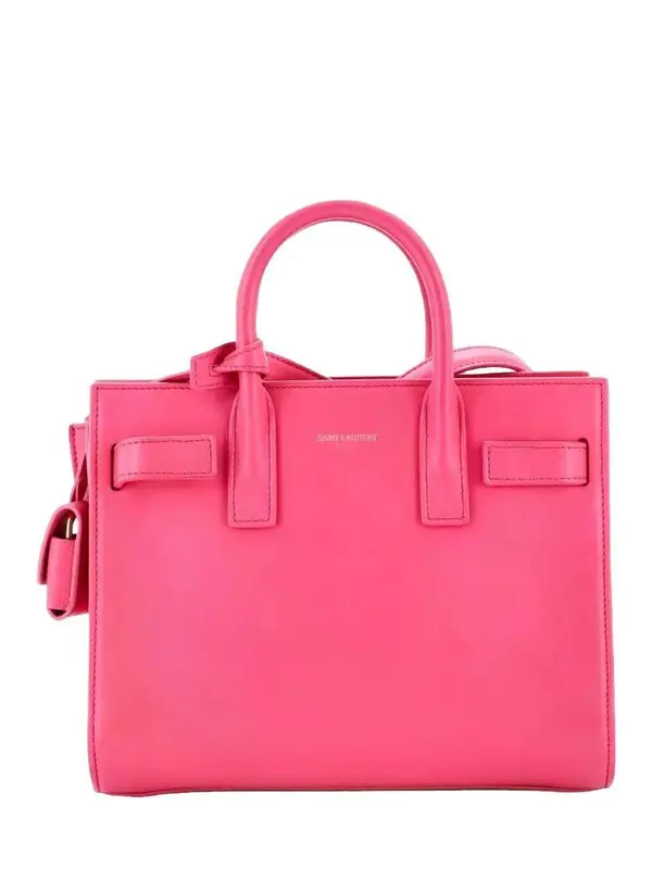 Saint Laurent Leather Nano Tote Bag - Pink