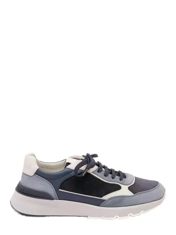 Brunello Cucinelli Panelled Leather Sneakers - Blue