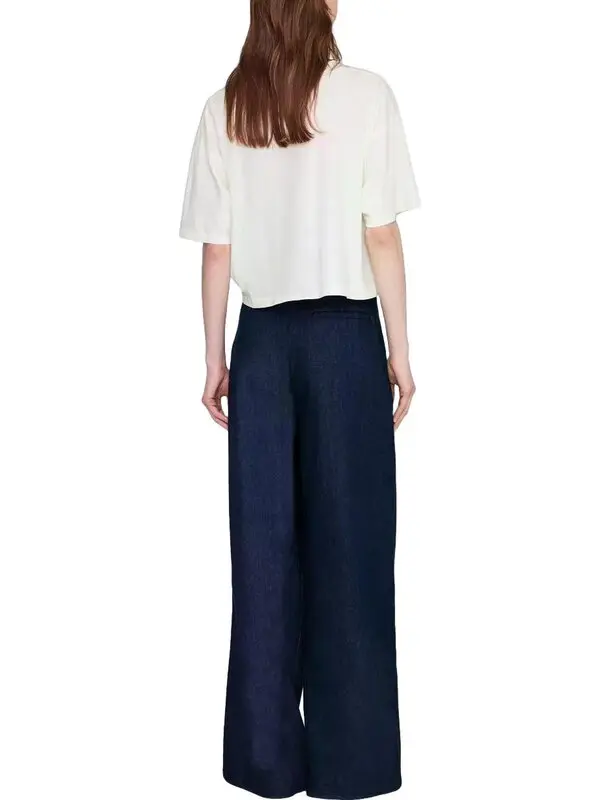 ANINE BING Johnny Cropped T-shirt - White