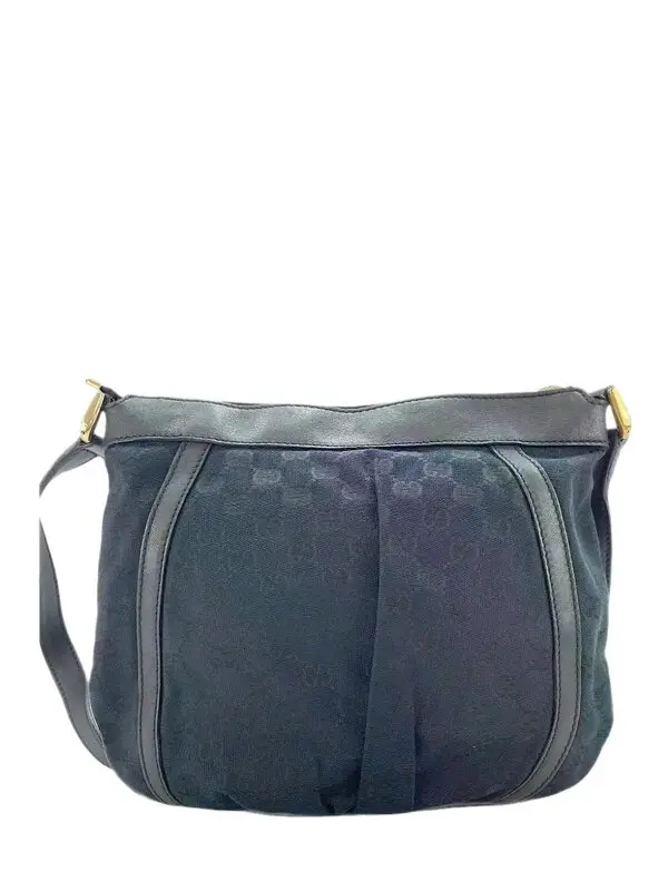 Gucci Canvas Gg Monogram Abbey Shoulder Bag - Black
