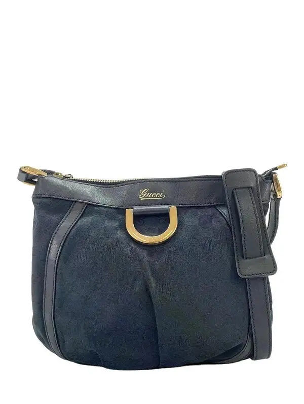 Gucci Canvas Gg Monogram Abbey Shoulder Bag - Black