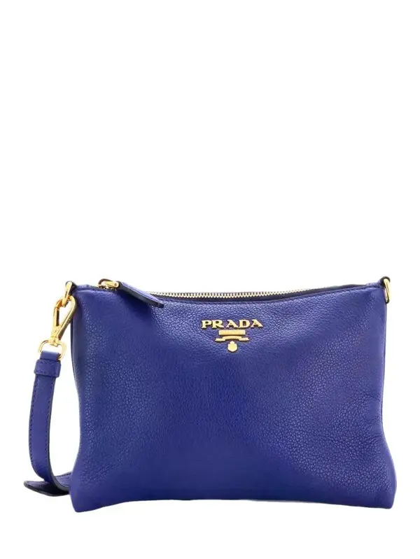 Prada Vitello Daino Mini Crossbody Bag - Blue