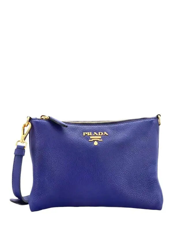 Prada Vitello Daino Mini Crossbody Bag - Blue