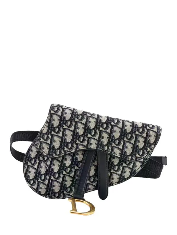 Dior Saddle Oblique Canvas Belt Bag - Blue