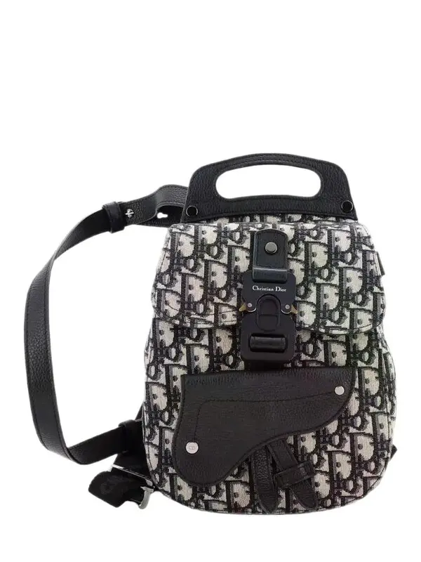 Dior Saddle Oblique Canvas Mini Backpack - Blue