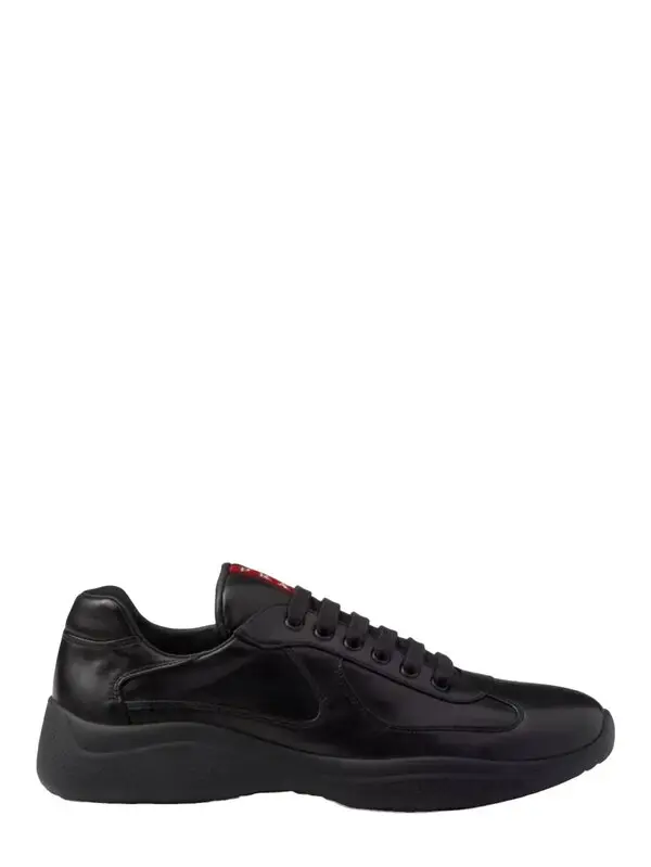 Prada America's Cup Smooth Grain Leather Sneakers - Black