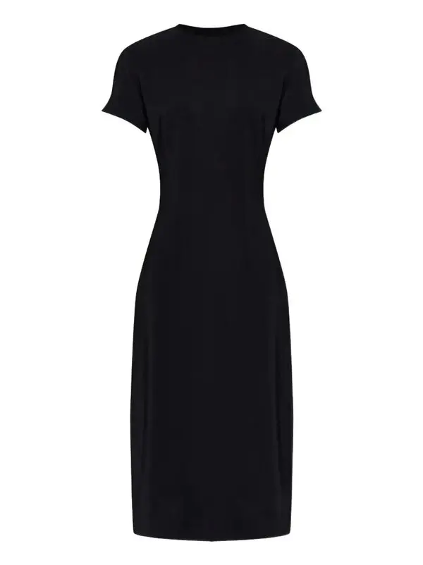 JIL SANDER Cady Short-sleeve Zip-fastening Midi Dress - Black