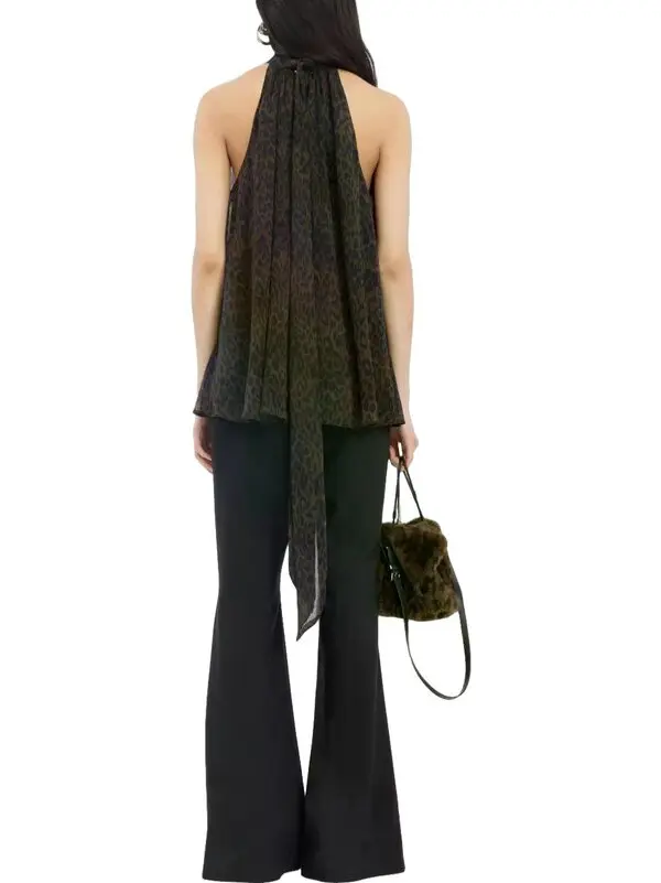 ROTATE BY BIRGER CHRISTENSEN Lace-trim Flared Trousers - Black