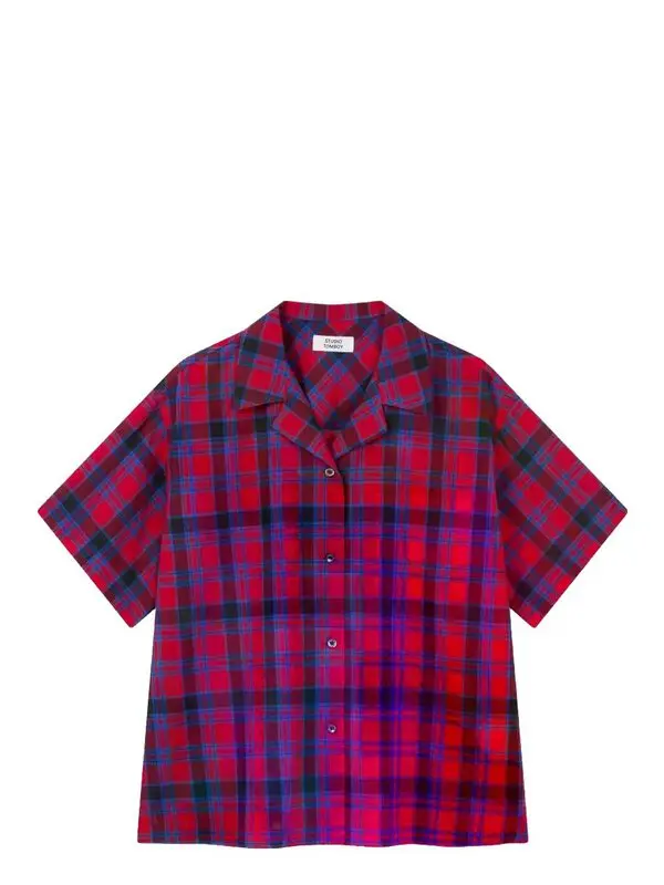 STUDIO TOMBOY Check Pattern Cotton Shirt - Red