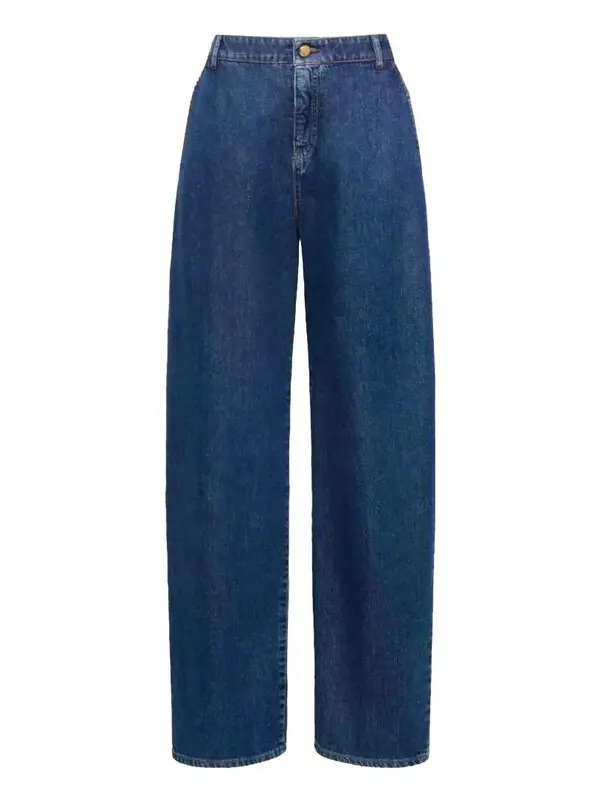 Max Mara Wide-leg Jeans In Indigo Cotton - Blue