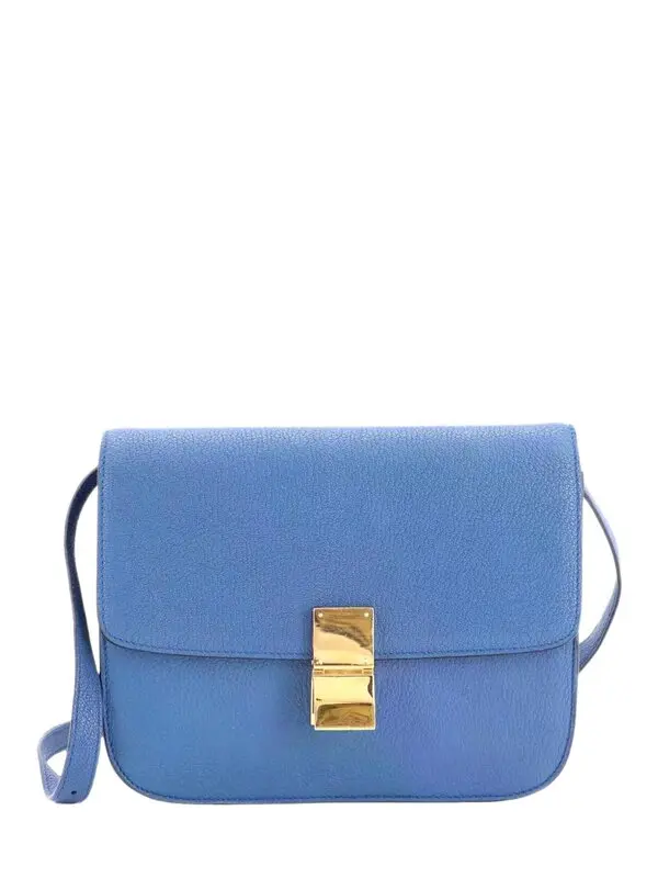 Celine Grainy Leather Medium Crossbody Bag - Blue