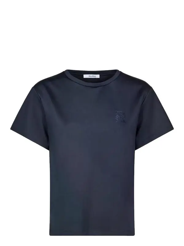 Max Mara Logo Embroidered T-shirt - Blue