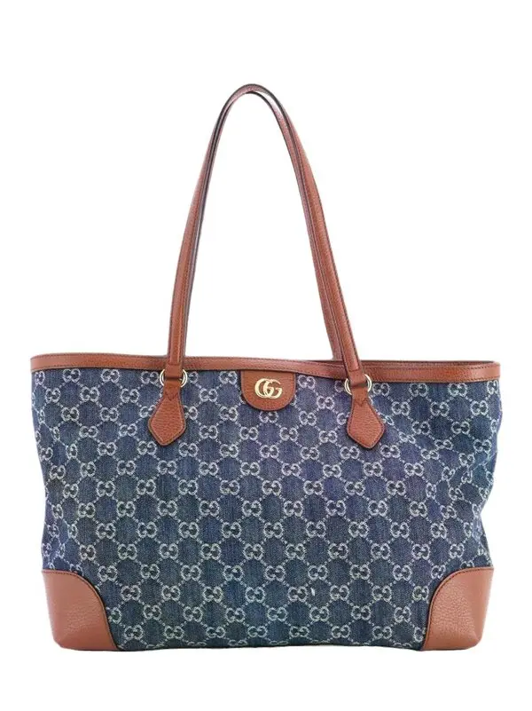 Gucci Ophidia Shopping Gg Denim Medium Tote Bag - Blue