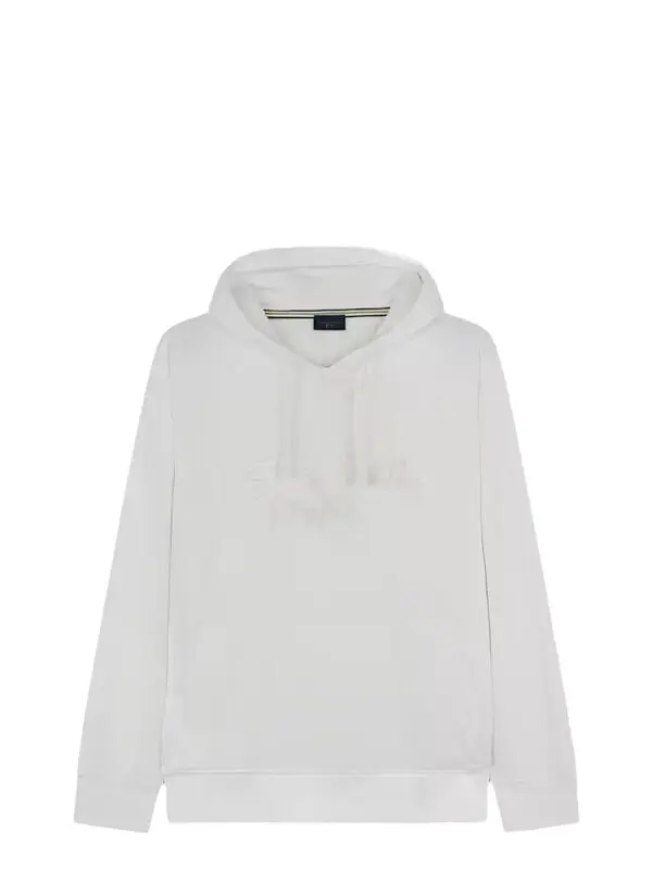 Paul & Shark Logo Embroidered Drawstring Hoodie - White