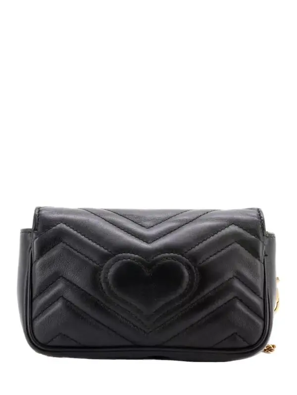 Gucci Matelassé Leather Super Mini Crossbody Bag - Black