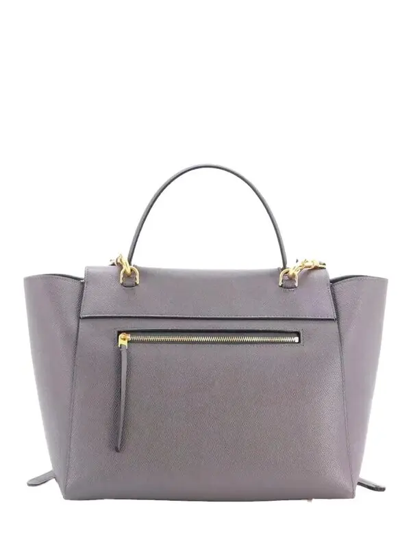 Celine Textured Leather Mini Shoulder Bag - Grey