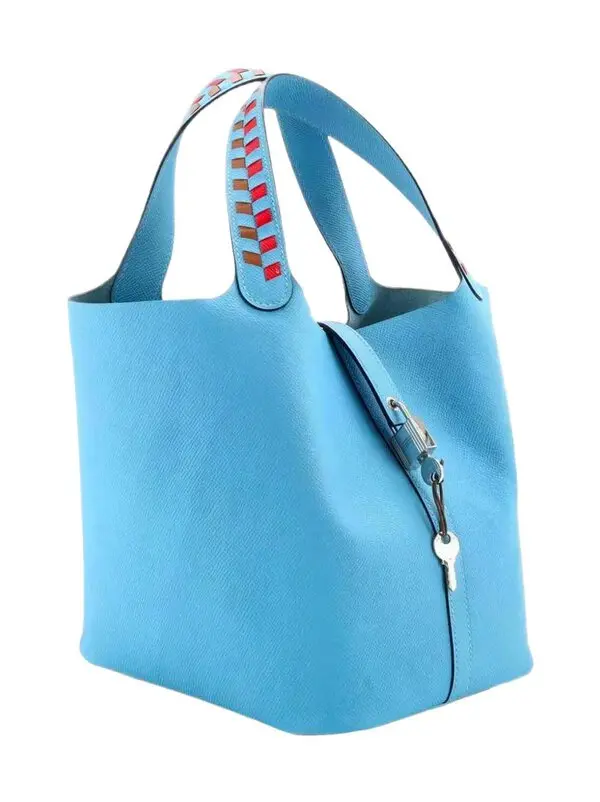 Hermès Picotin Lock Bag Tressage Epsom Mm Tote Bag - Blue