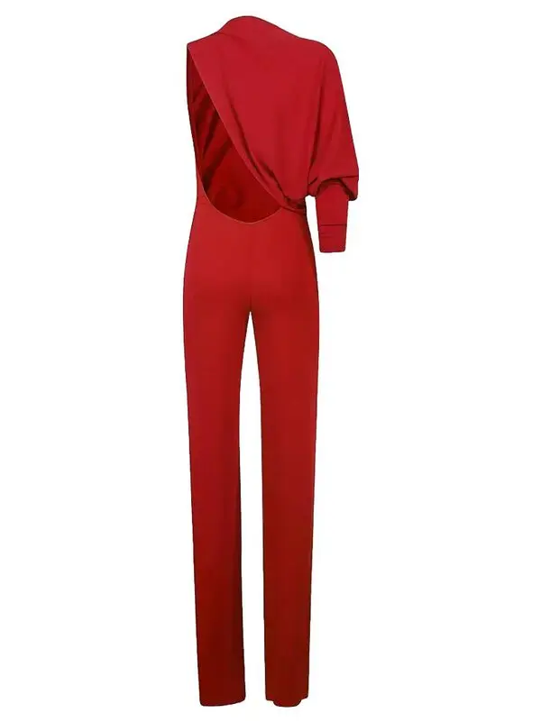 Andamane Ruched Halterneck Maxi Dress - Red