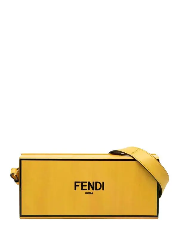 Fendi Leather Horizontal Box Crossbody Bag - Yellow