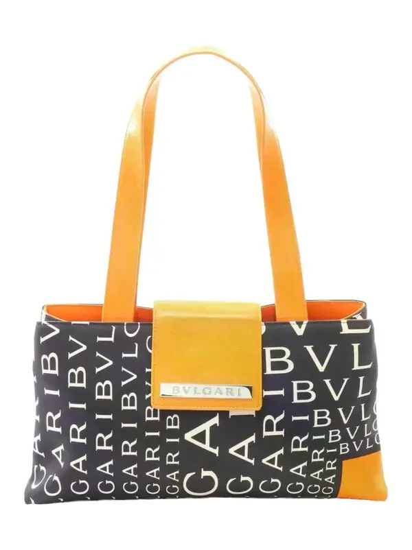 BVLGARI Logomania Canvas Shoulder Bag - Black