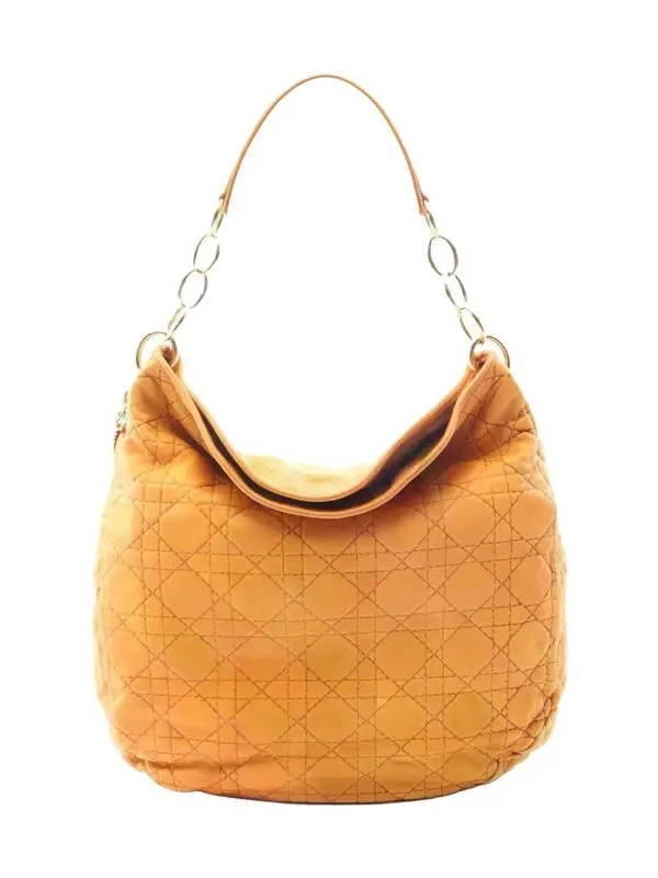 Dior Lambskin Cannage Hobo Bag - Orange