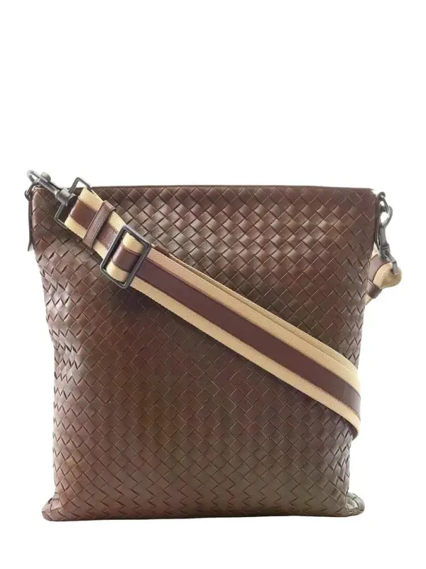 Bottega Veneta Nappa Intrecciato Crossbody Bag - Brown