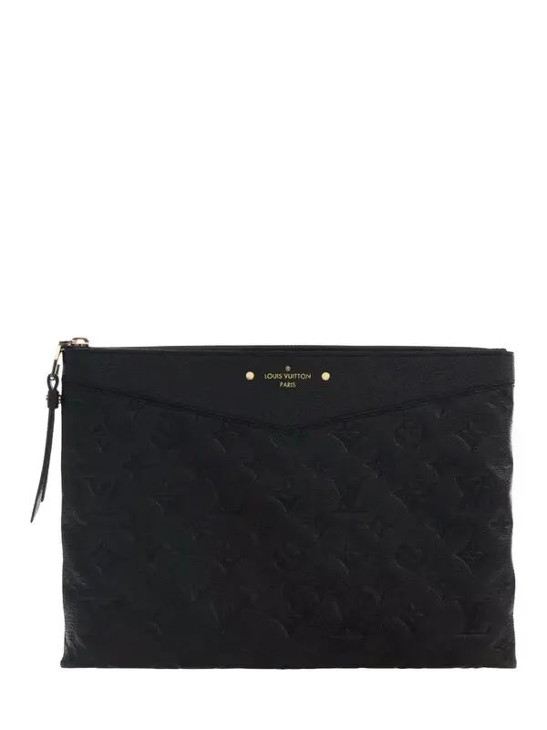 LOUIS VUITTON Monogram Empreinte Daily Pouch Clutch Bag - Black