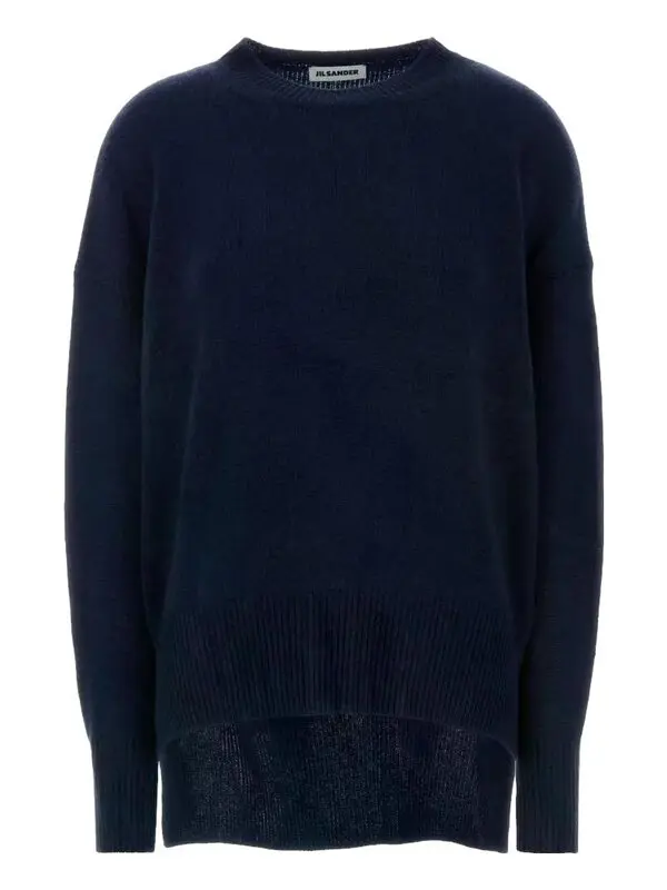 JIL SANDER Oversized Cashmere Crew Neck Sweater - Blue