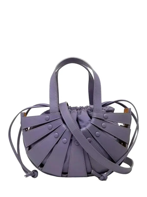 Bottega Veneta Small Calfskin Shell Bag Satchel - Purple