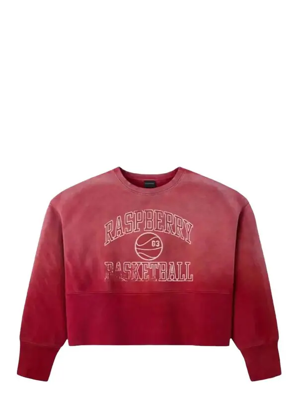 GV GALLERY Graphic Print Cropped Sweater - Red