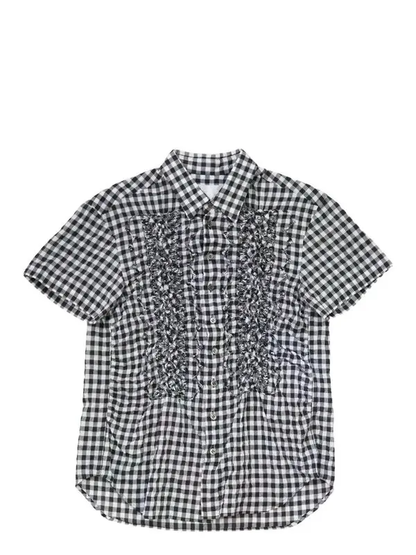 COMME DES GARÇONS TAO Gingham Embroidered Shirt - Black