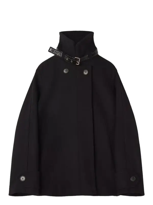 LANVIN Buckled-collar Double-breasted Coat - Black