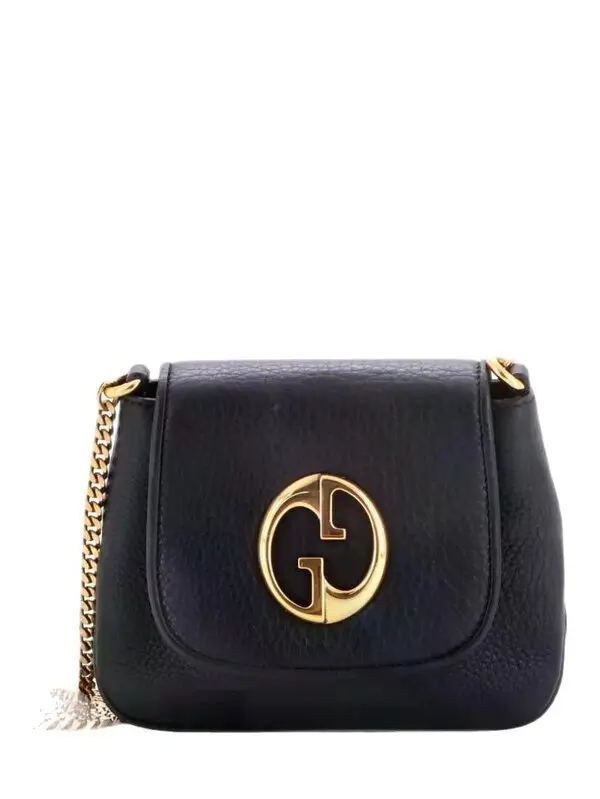 Gucci 1973 Chain Shoulder Bag Leather Small Crossbody Bag - Black