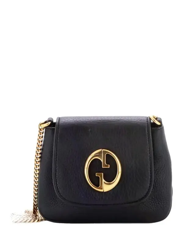 Gucci 1973 Chain Shoulder Bag Leather Small Crossbody Bag - Black