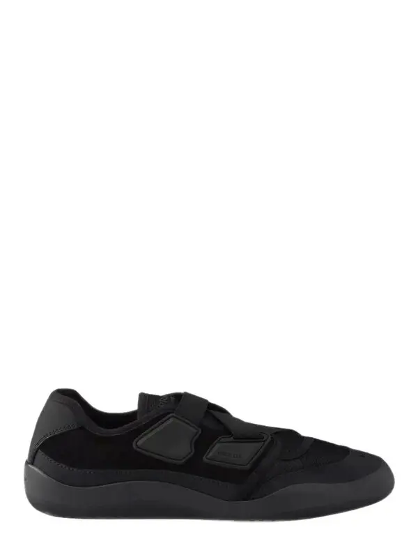 Prada Speedrock Technical Mesh And Leather Sneakers - Black