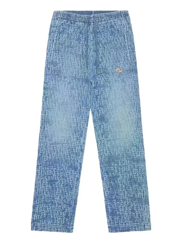 DIESEL® D-martians-ne Logo-patch Track Pants - Blue