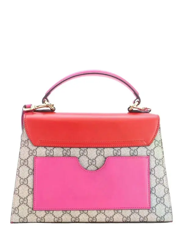 Gucci Padlock Top Handle Bag Gg Coated Canvas And Leather Small Satchel - Multicolour