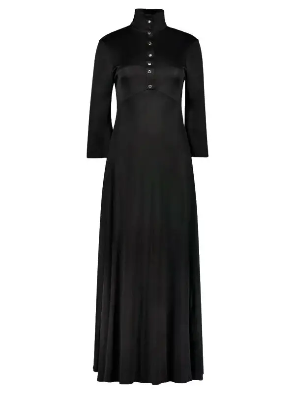 ELLERY High-neck Button-front Maxi Dress - Black