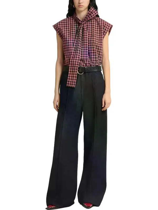 Marni Raw Unwashed Vertical Stitch Jeans - Blue