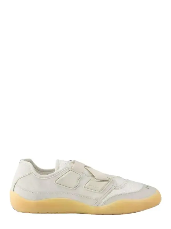 Prada Speedrock Technical Mesh And Leather Sneakers - Neutrals