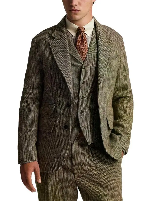 Ralph Lauren Herringbone-weave Blazer - Brown