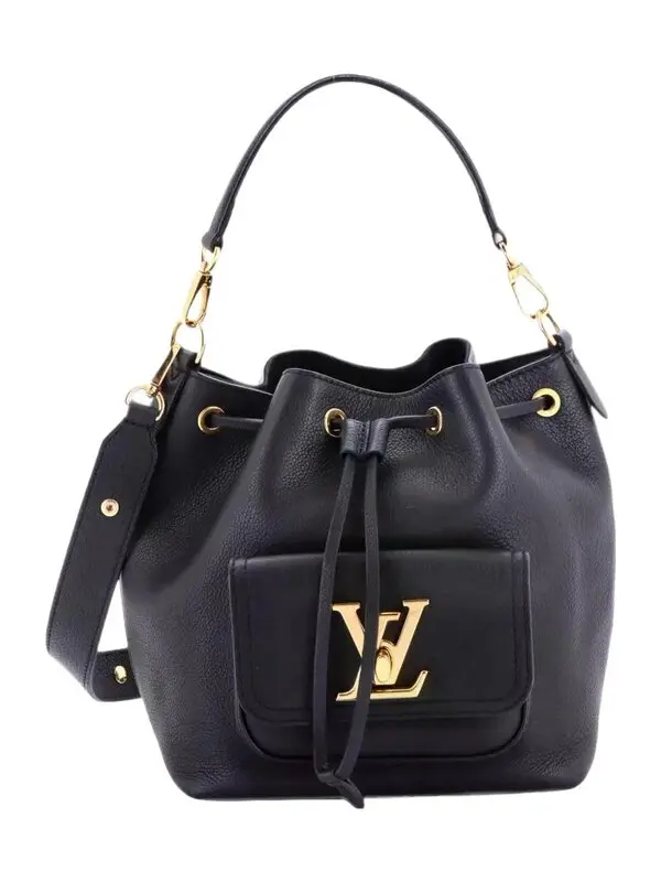 LOUIS VUITTON Lockme Pocket Leather Bucket Bag - Black