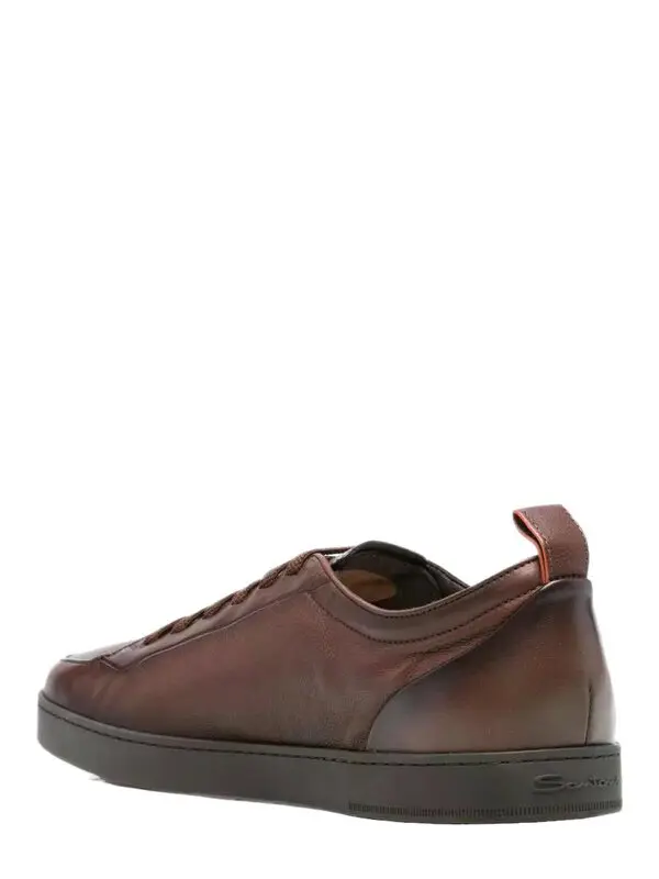 Santoni Lace-up Leather Sneakers - Brown