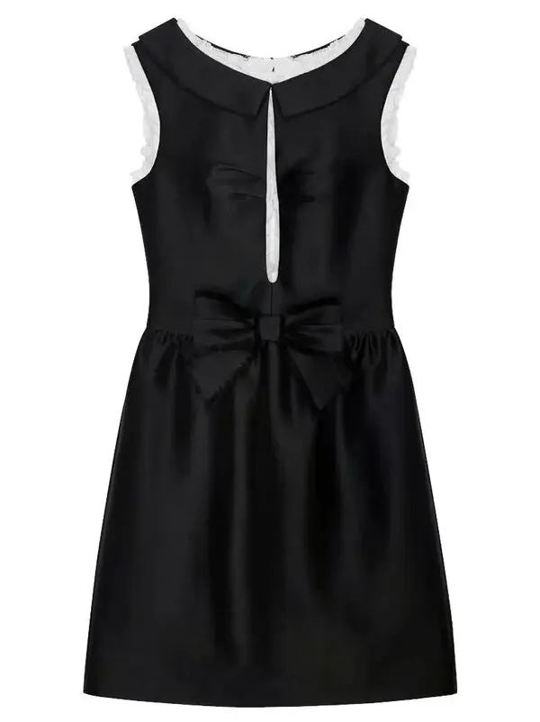 SHUSHU/TONG Bow-detail Ruffled Mini Dress - Black