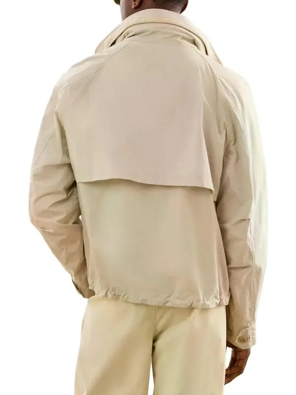 Ralph Lauren Purple Label Beige Cotton Jacket With Stowaway Hood - Neutrals