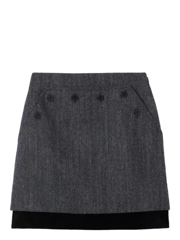 Claudie Pierlot Button-detail Skirt - Blue