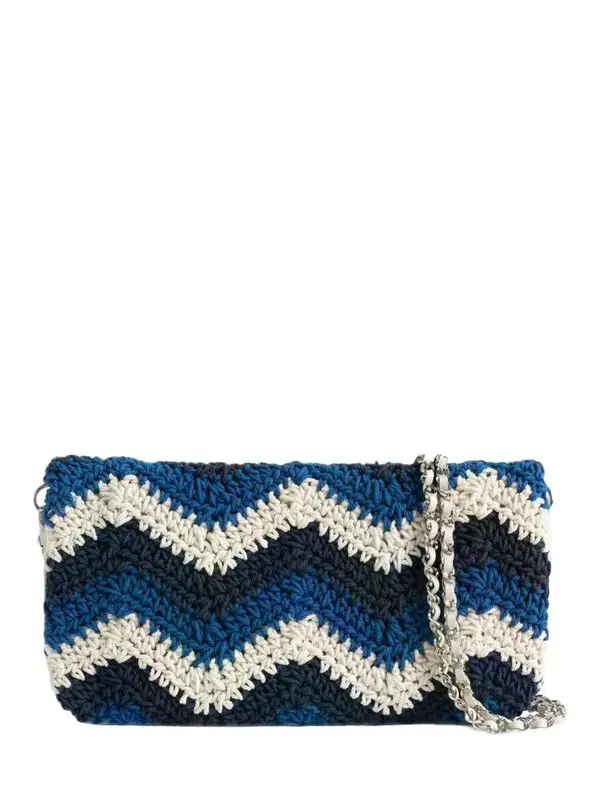 Zadig&Voltaire Rock Chevron Macramé Cross Body Bag - Blue