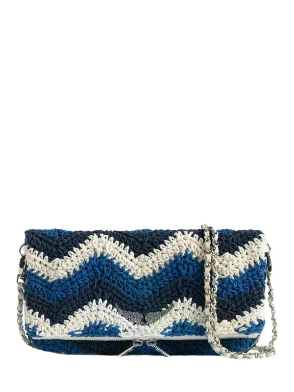 Zadig&Voltaire Rock Chevron Macramé Cross Body Bag - Blue