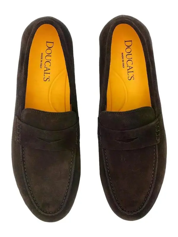 DOUCAL'S Suede Slip-on Loafers - Brown