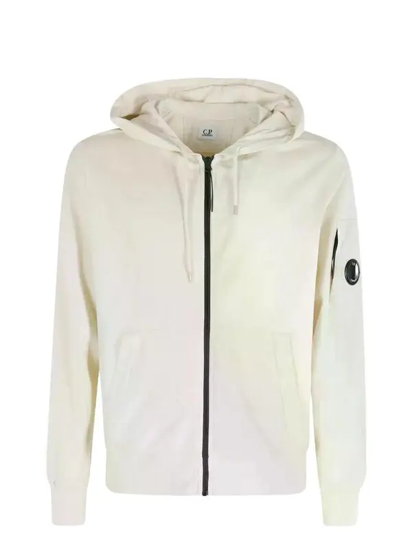 C.P. COMPANY Lens-detail Zip-up Hoodie - Neutrals